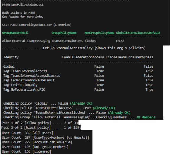 M365 Teams Policy Report and Update - IT Automator